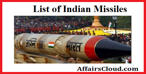 List of Indian Missiles for Bank Exam