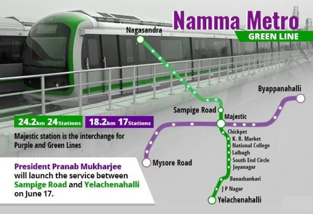 President Mukherjee to inaugurate Green Line of 'Namma Metro' in Bengaluru